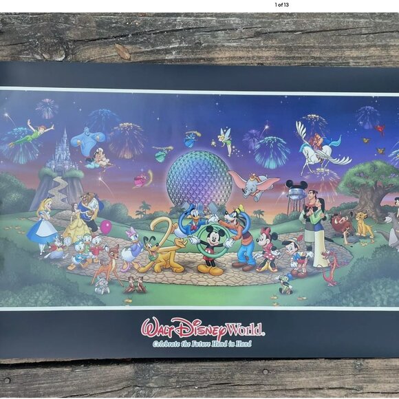 Disney | Art | Vintage Walt Disney World Celebrate Future Hand In Hand ...